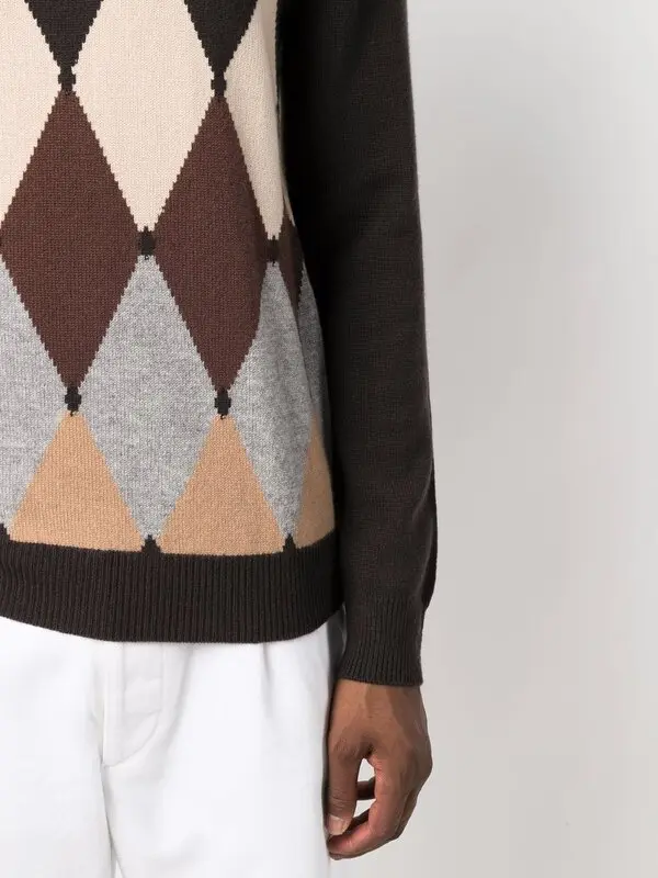 BALLANTYNE Argyle-pattern Cashmere Sweater