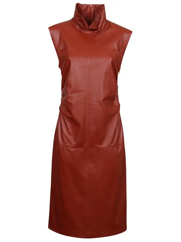 Sportmax Leather Dress - Brick | Editorialist