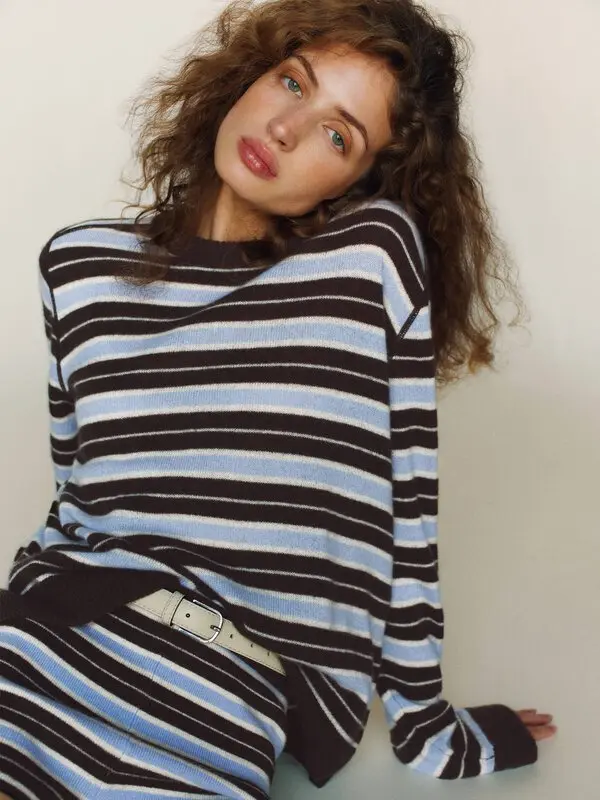 REFORMATION Cashmere Boyfriend Sweater - Blue