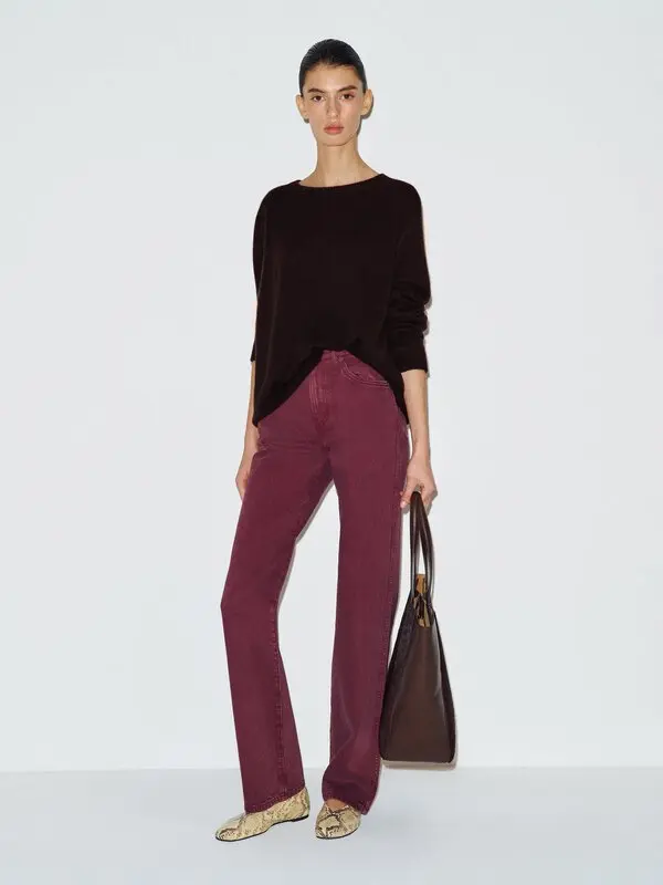 REFORMATION Cashmere Boyfriend Sweater - Dark Espresso