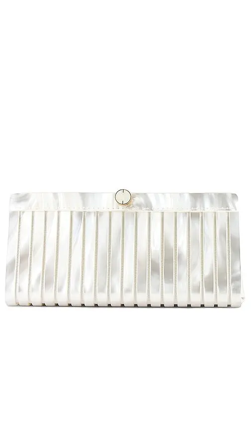 Cult Gaia Iris Clutch In White