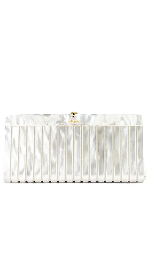 Cult Gaia Iris Clutch In White