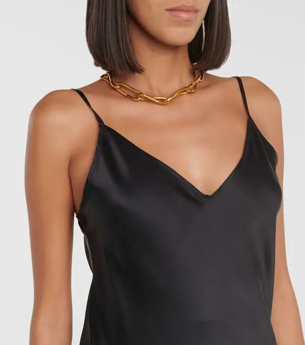 Max Mara Lucca Satin Camisole - Black