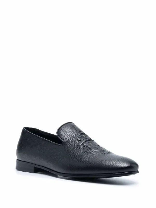 BILLIONAIRE Pebbled Leather Loafers