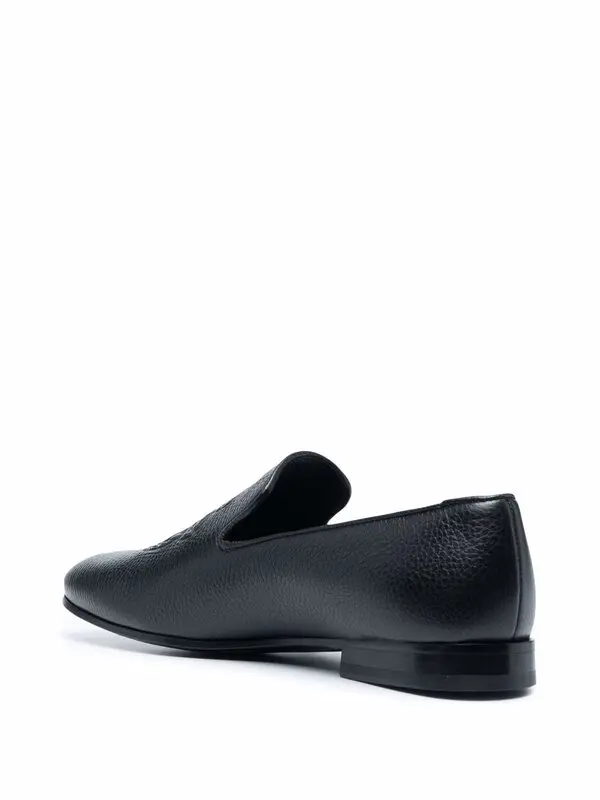 BILLIONAIRE Pebbled Leather Loafers