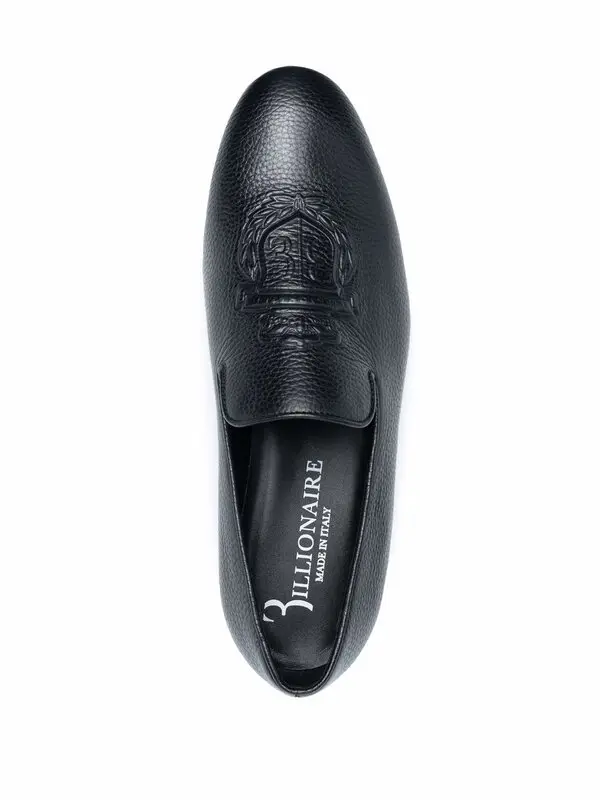 BILLIONAIRE Pebbled Leather Loafers