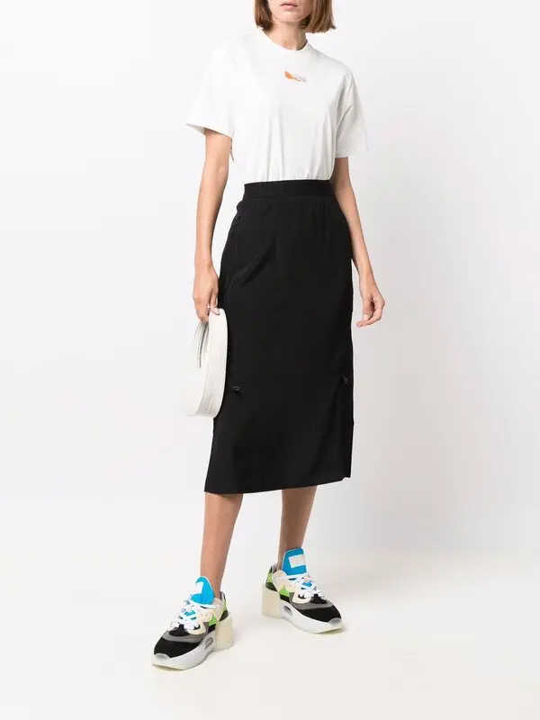 Alexander McQueen Shift Silk Midi Skirt
