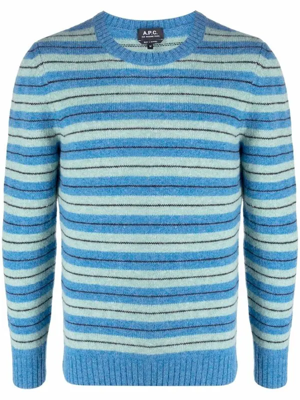 A.p.c. Horizontal-knit Jumper - Blue