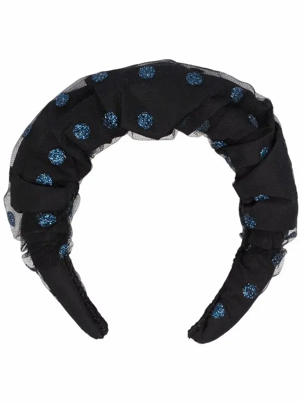 Red Valentino Tulle-trim Padded Headband - Black
