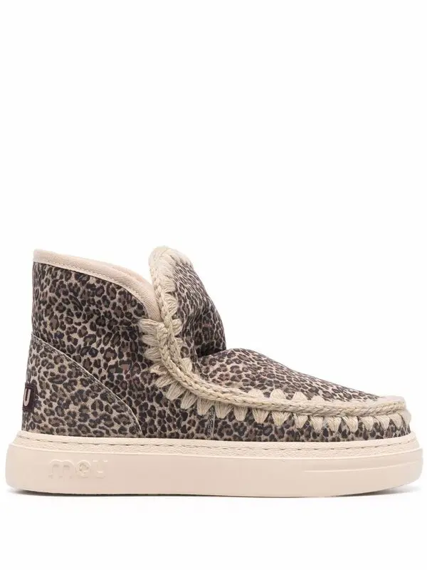 Mou Leopard-print Shearling Lined Boots