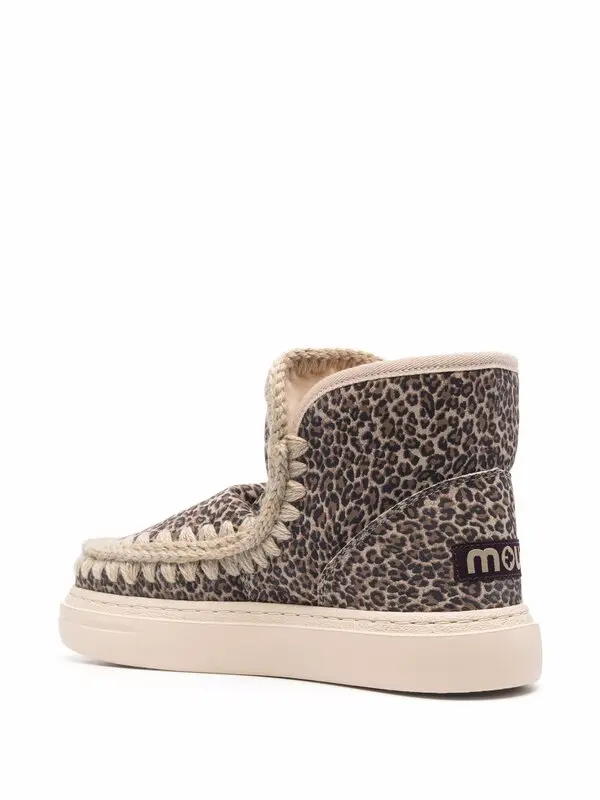 Mou Leopard-print Shearling Lined Boots