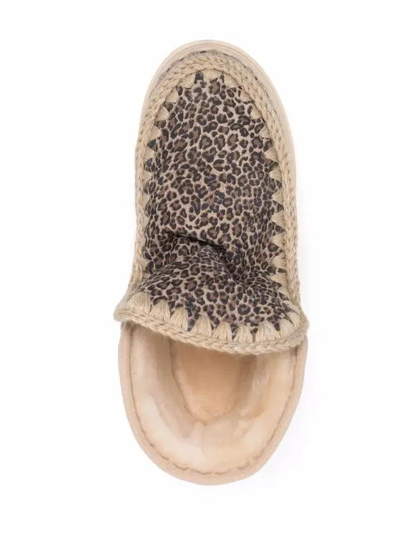 Mou Leopard-print Shearling Lined Boots
