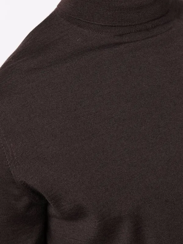 DELL'OGLIO Roll-neck Merino Wool Jumper - Red