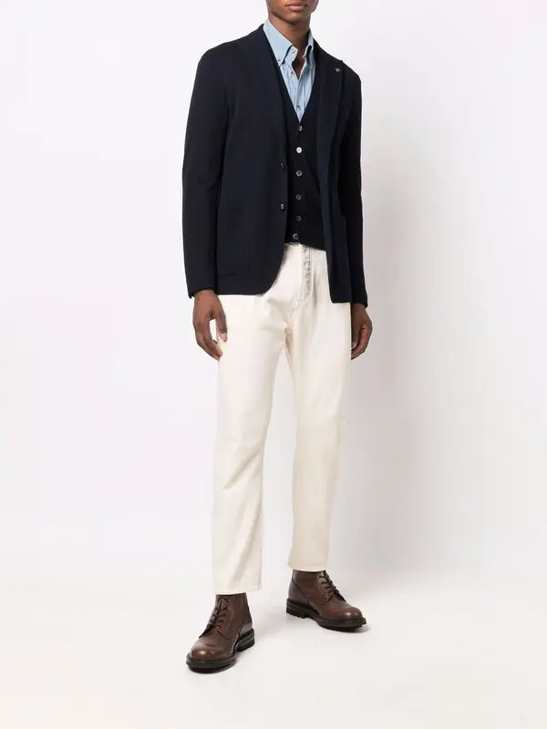 DELL'OGLIO V-neck Cashmere Vest - Blue