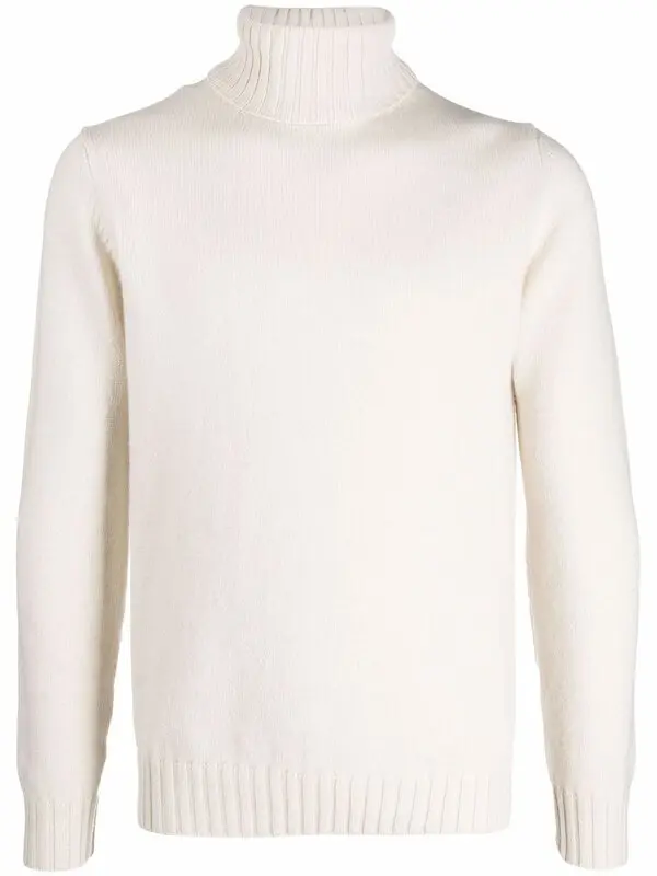 DELL'OGLIO Roll-neck Cashmere Jumper - Neutrals