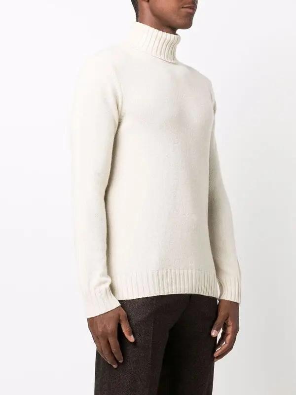 DELL'OGLIO Roll-neck Cashmere Jumper - Neutrals