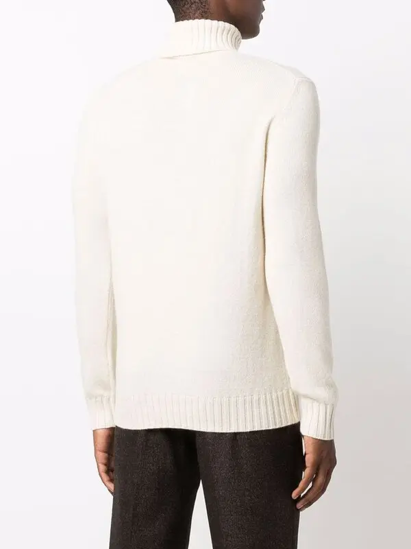 DELL'OGLIO Roll-neck Cashmere Jumper - Neutrals