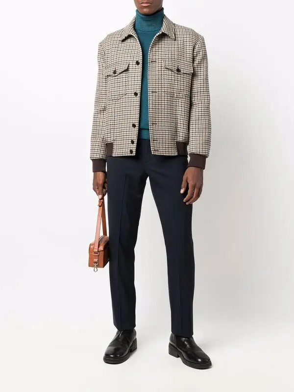 DELL'OGLIO Rib-trimmed Roll-neck Jumper - Blue