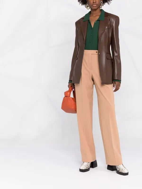 Alberta Ferretti High-waisted Straight-leg Trousers