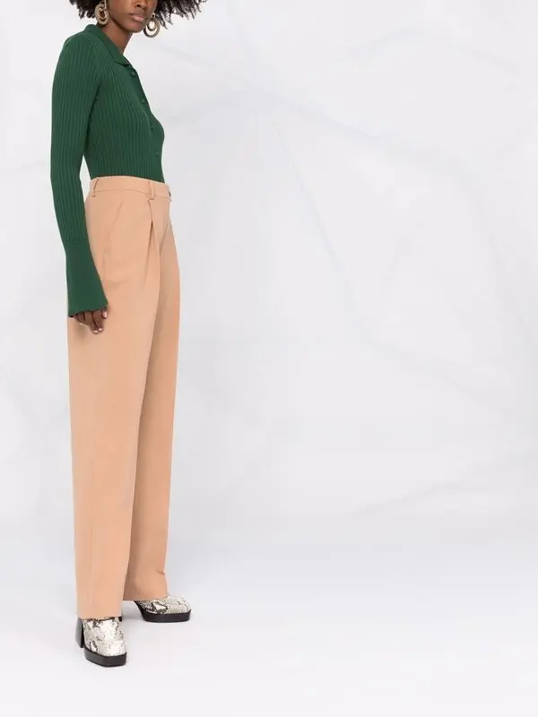 Alberta Ferretti High-waisted Straight-leg Trousers
