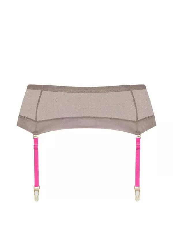 MAISON CLOSE Corps À Corps Mesh Garter Belt - Brown