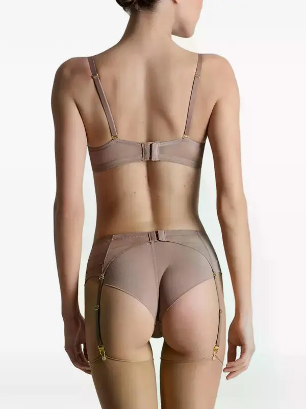 MAISON CLOSE Corps À Corps Mesh Garter Belt - Brown