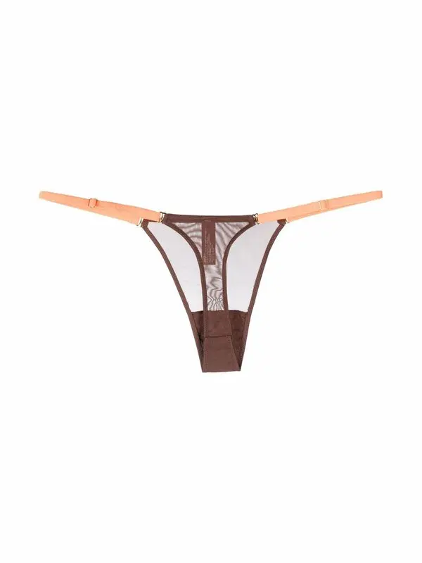 MAISON CLOSE Corps À Corps Mesh Mini Thong - Brown
