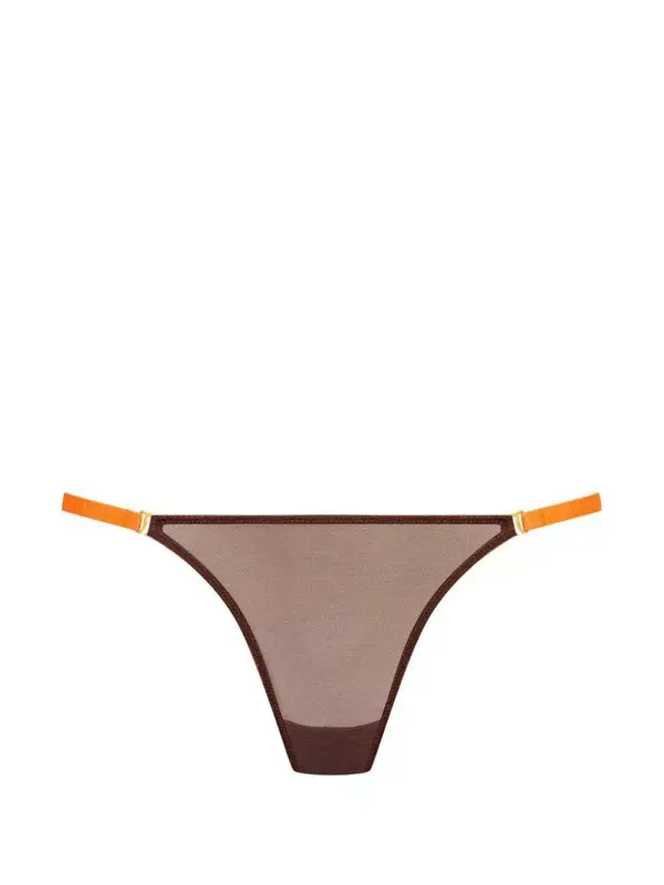 MAISON CLOSE Corps À Corps Mesh Thong - Brown