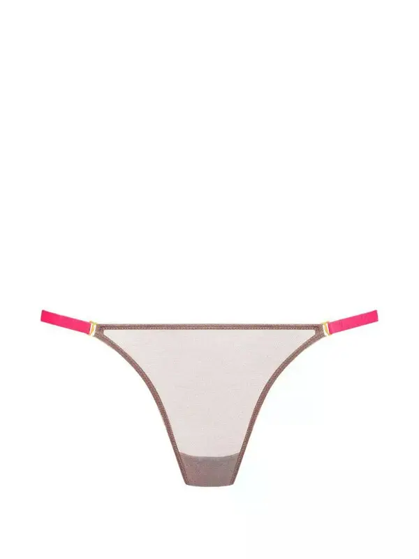 MAISON CLOSE Corps À Corps Mesh Mini Thong - Brown