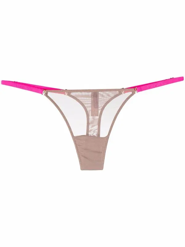 MAISON CLOSE Corps À Corps Mesh Mini Thong - Neutrals