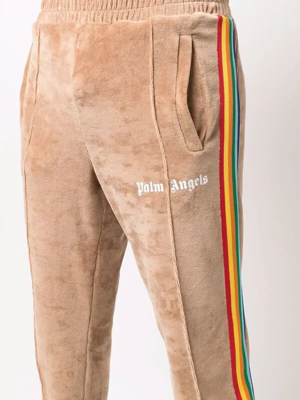 Palm Angels Side Stripe Embroidered-logo Track Pants