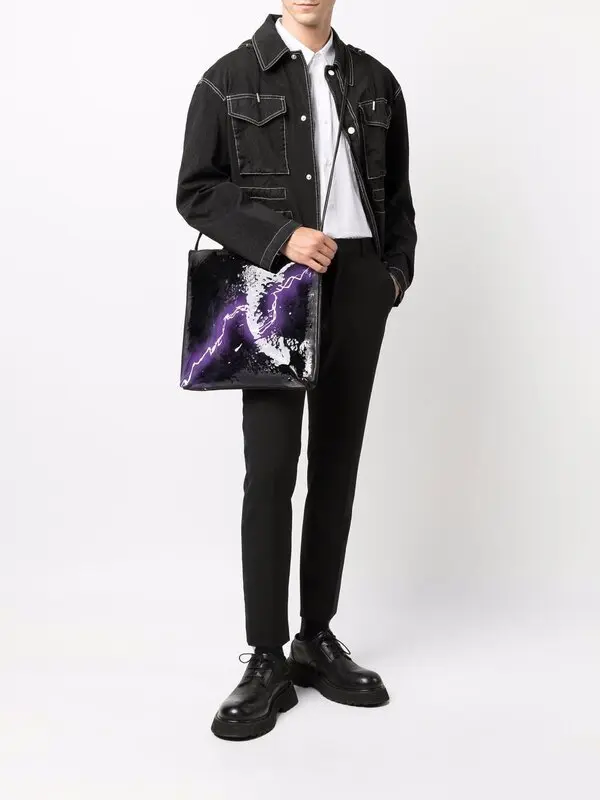 Guidi Thunder-print Shoulder Bag