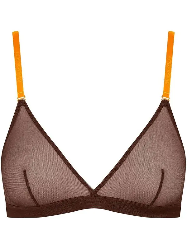 MAISON CLOSE Corps À Corps Mesh Triangle Bra - Brown