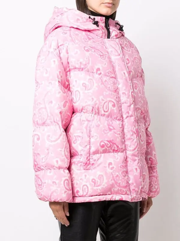 MSGM Paisley-print Hooded Down Coat