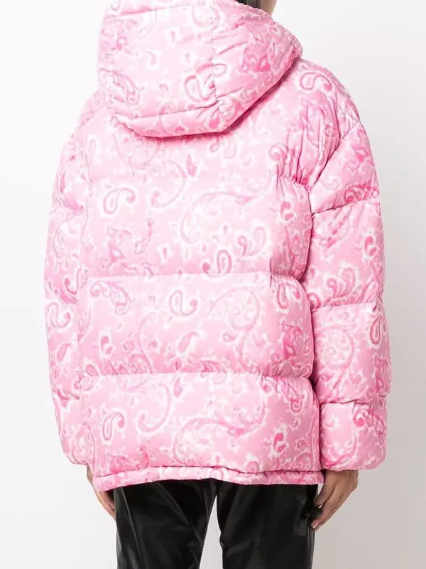 MSGM Paisley-print Hooded Down Coat