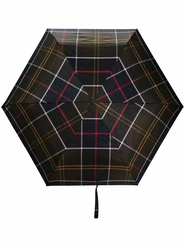 Barbour Tartan Checked Umbrella - Green