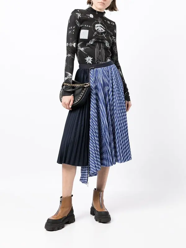 Sacai X Jean Paul Gaultier X Dr. Woo Printed Top In Black - 50