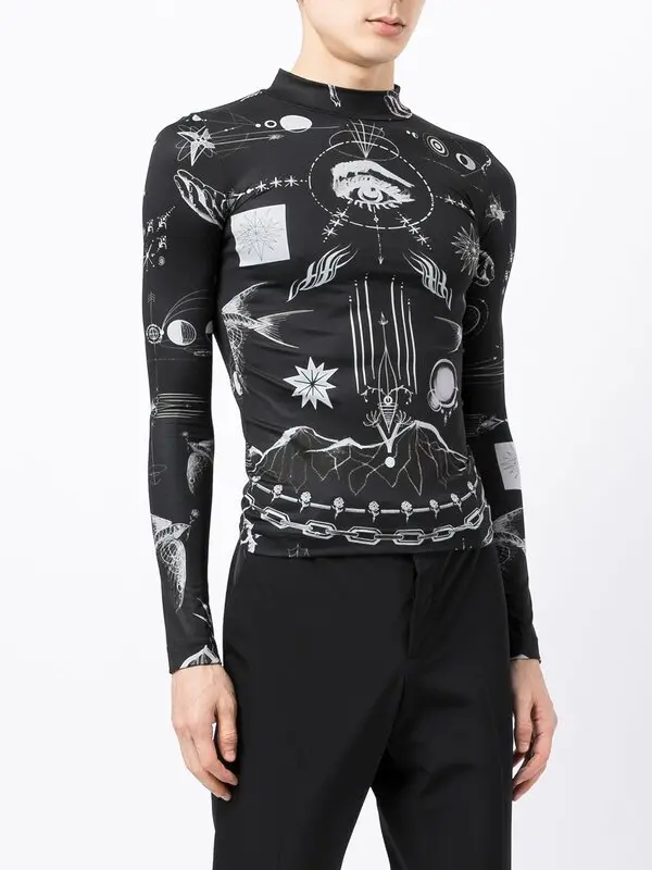 sacai x Jean Paul Gaultier x Dr.Woo トップス Sacai X Jean Paul Gaultier X Dr. Woo Printed Top In Black - 50