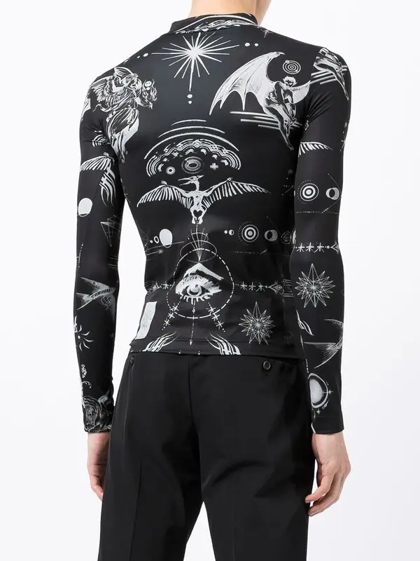 Sacai X Jean Paul Gaultier X Dr. Woo Printed Top In Black