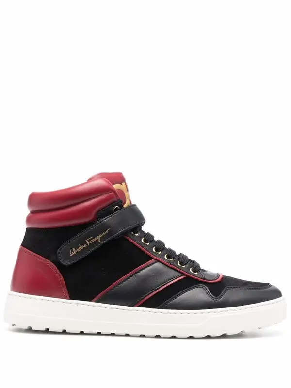 FERRAGAMO Gancini High-top Sneakers - Red