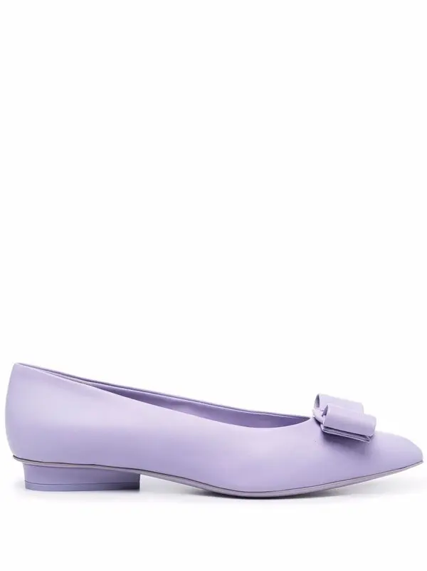 FERRAGAMO Viva Bow Flat Pumps - Purple