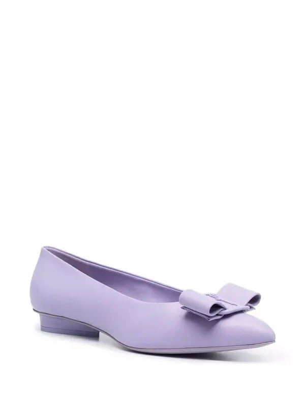 FERRAGAMO Viva Bow Flat Pumps - Purple