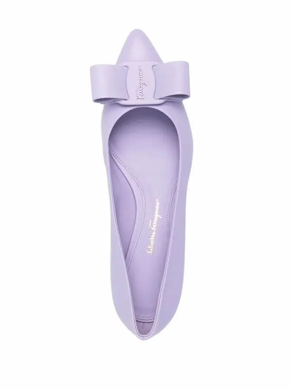 FERRAGAMO Viva Bow Flat Pumps - Purple