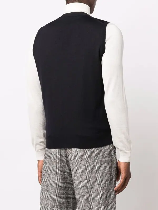 DELL'OGLIO Merino Wool Vest - Blue