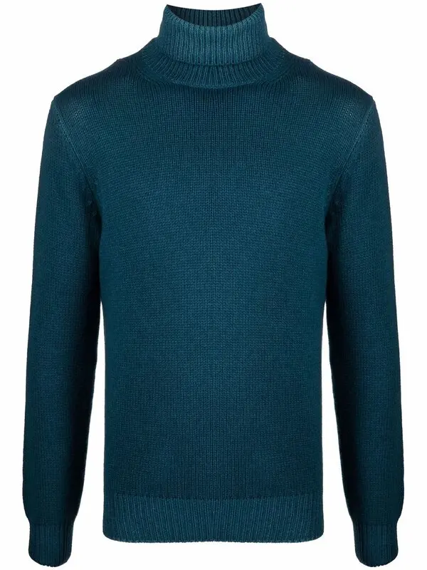 DELL'OGLIO Rib-trimmed Jumper - Blue