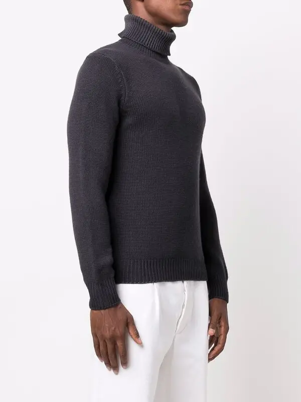 DELL'OGLIO Rib-trimmed Jumper - Grey