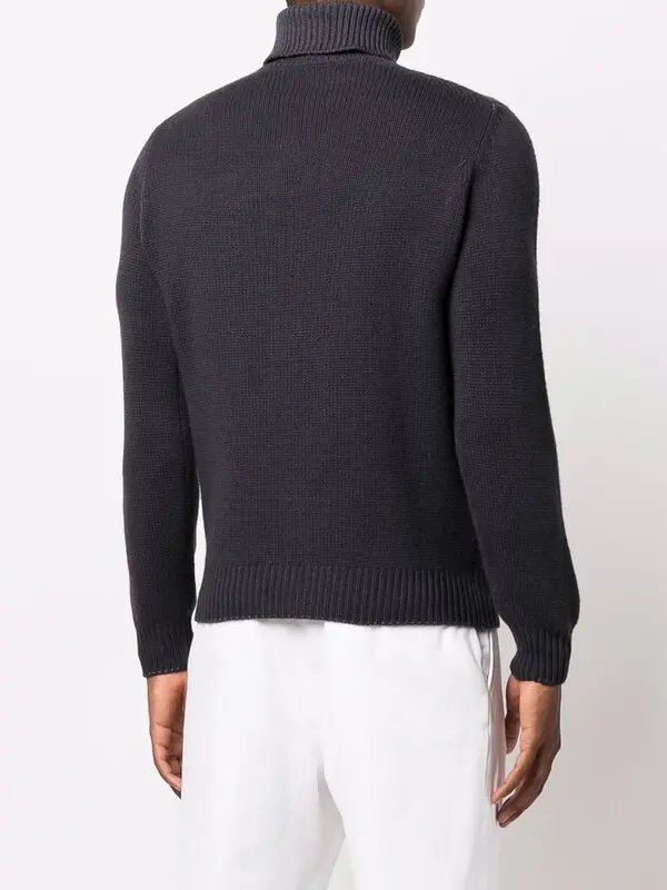 DELL'OGLIO Rib-trimmed Jumper - Grey