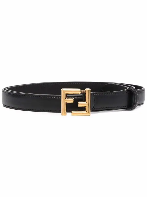 Fendi Ff-motif Leather Belt - Black