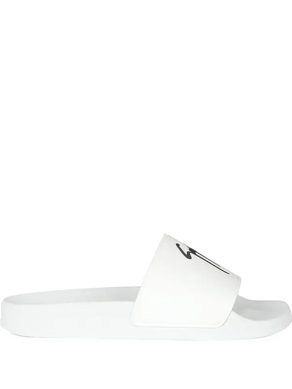 GIUSEPPE ZANOTTI Brett Signature-logo Slides - White