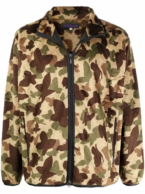 Needles Camouflage Print Bomber Jacket - Green